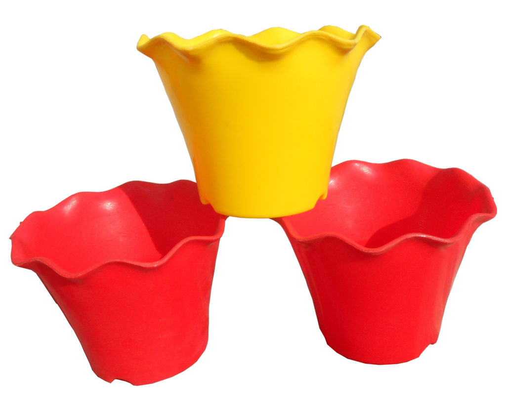 Stylish Fiber Pot In Multi Color Color 21 cm * 17 cm - Set Of Three ...